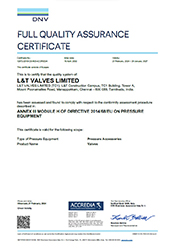 L&T Valves | Quality Certifications | ISO, API, CE, SIL | PDF Download